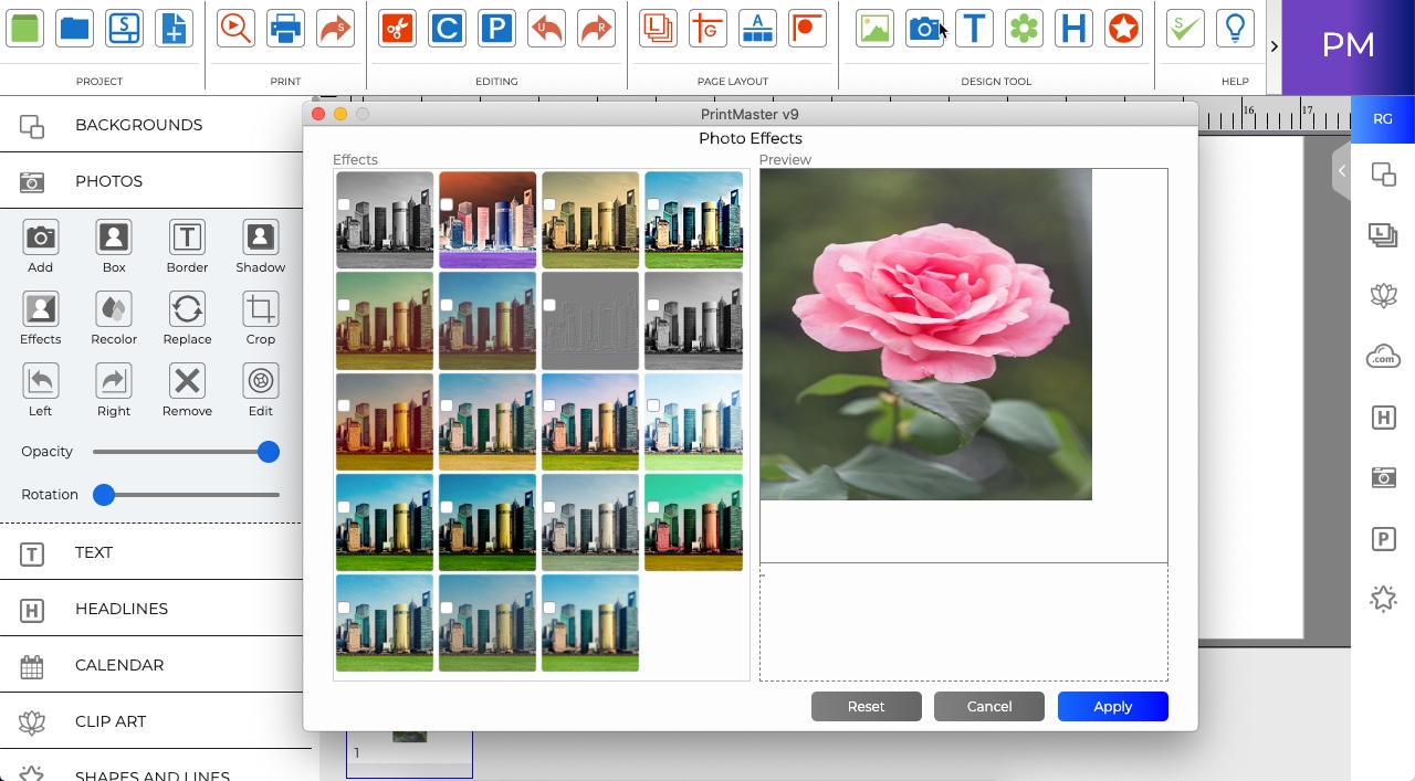Photo Effects - PrintMaster v9 Userguide